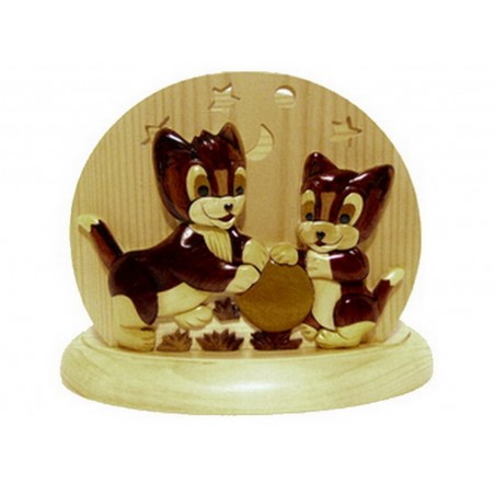 Lampe de chevet veilleuse en bois pour bébé et enfant, Chat / chaton ...